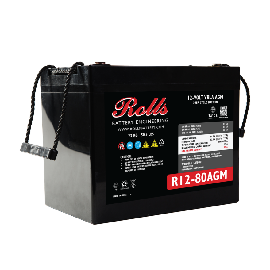 ROLLS AGM 12V 80Ah Deep Cycle Battery – Energian