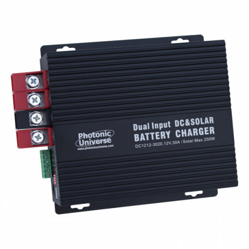 30A 12V→12V Advanced DC-DC Battery Charger with 20A MPPT Solar Input ...